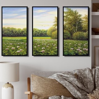 Designart "Beautiful Summer Green Countryside Landscape" Country Framed ...