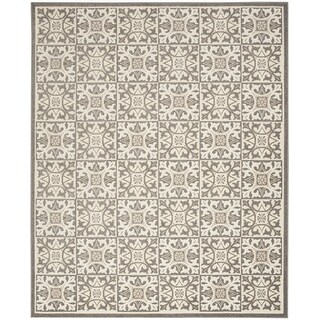 6' X 9' Ivory And Grey Fleur De Lis Stain Resistant Non Skid Area Rug ...