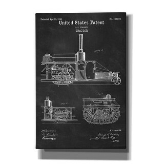 Epic Graffiti 'Tractor Blueprint Patent Chalkboard' Canvas Wall Art ...