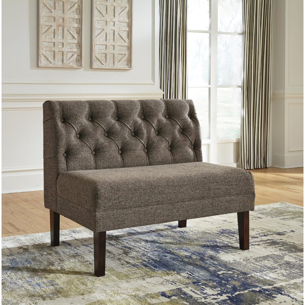 Tripton Large Upholstered Graphite Dining Room Bench - N/A - Overstock ...