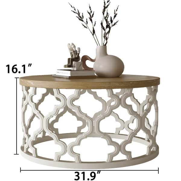 S.Fyronti Distressed French Country Round Coffee Table - On Sale - Bed ...