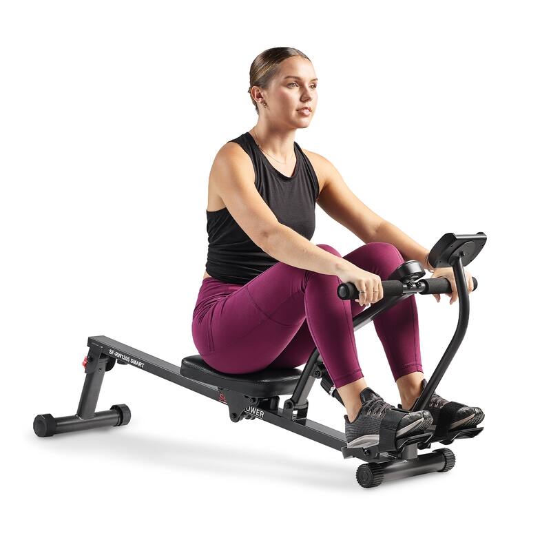 Sunny Health & Fitness SMART Compact Adjustable Rowing Machine SF ...