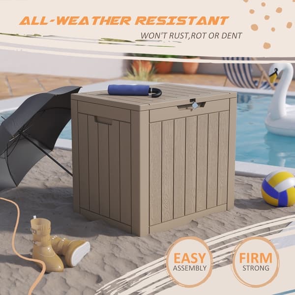 Lacoo 31 Gallon Outdoor Resin Box Patio Storage All-Weather Box - Bed ...