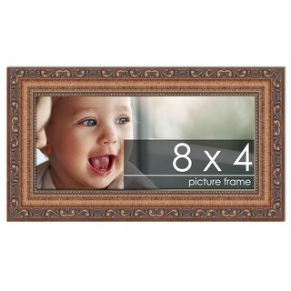 8x4 Traditional Antique Gold Complete Wood Picture Frame with UV ...