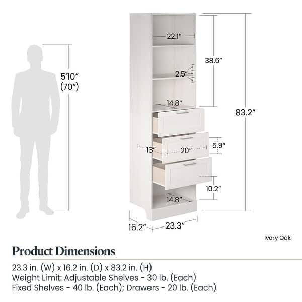 Systembuild Evolution Estora 3 Drawer Modular Closet Unit - Bed Bath ...