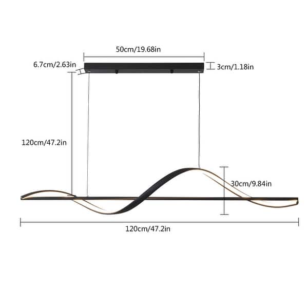 Contemporary Adjustable Wave Ceiling Light Dimming LED Chandelier - Bed ...