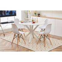 Modern 5-Pieces Dining Set with 42.1" Round MDF Dining Table and High ...