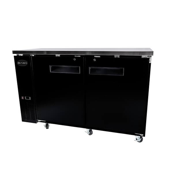 SABA - 24" Depth 60" Two Door Commercial Back Bar Cooler (Black) - Bed ...