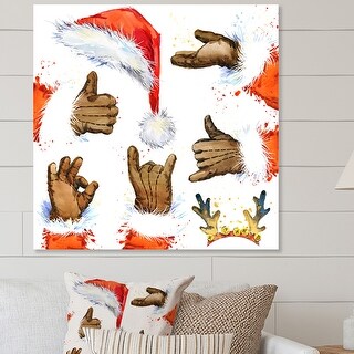 Designart "Christmas Holiday Fancy Santa Claus" Traditional Canvas Art ...