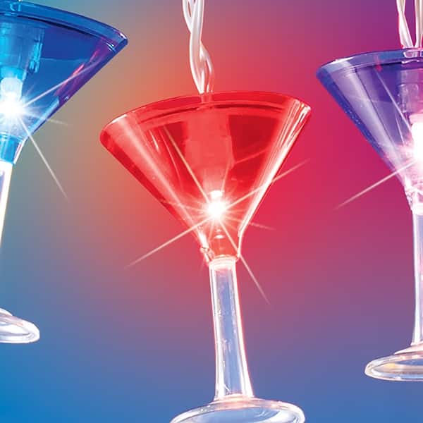 10-Foot Colorful LED Lighted Martini String Lights - Multi - 120 x 3 x ...