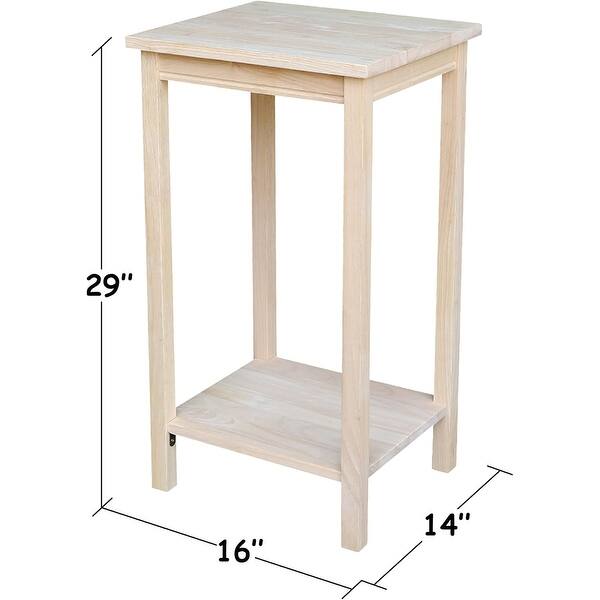 Unfinished Solid Parawood Accent Table, 16x14x29 Inches, DIY ...
