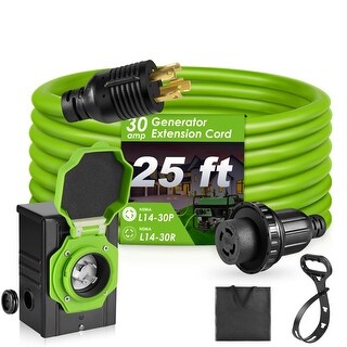 30 Amp Generator Extension Cord Generator Cable 4 Prong 125V/250V 7500W ...