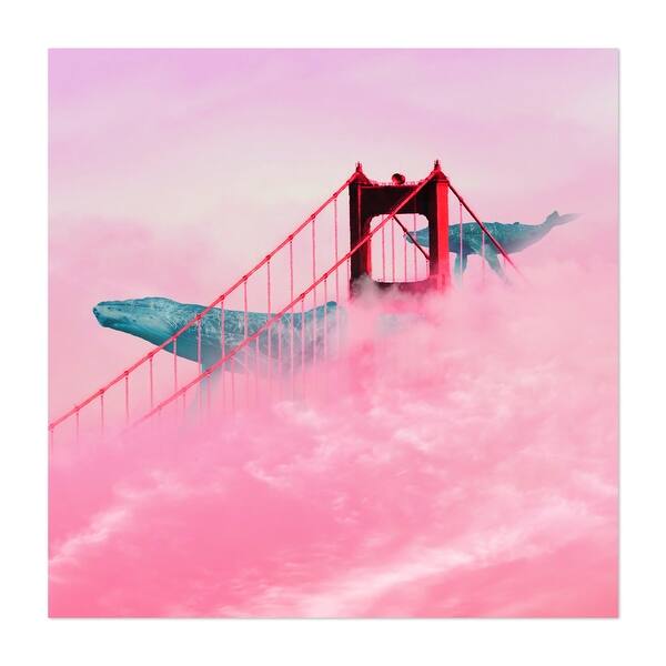 Coastal Whale Watching Digital Animals Bridge Clouds Art Print/Poster ...