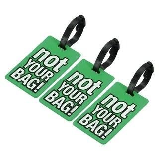 3Pcs PVC Tag Identifier Label, Not Your Bag Pattern Green - Bed Bath ...