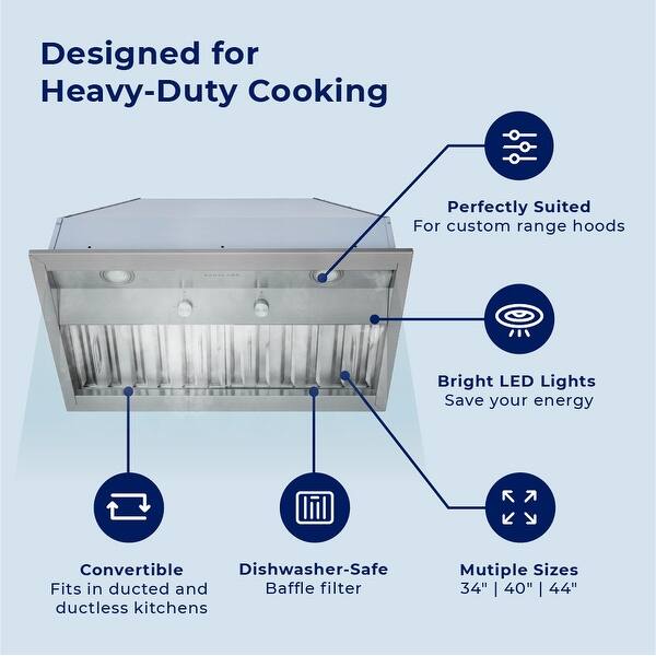 Hauslane R200 Pro-Style 30-inch Built-In Range Hood 18undefined Deep ...