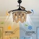 Cusp Barn 42" Retractable Ceiling Fan with Light,Farmhouse Bohemian ...