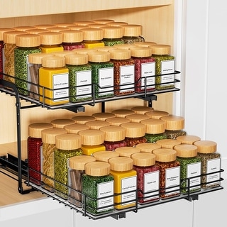 Pull out Spice Organization,2 Tier Slide out Spice Rack for Inside ...