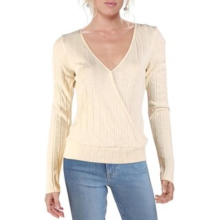 Sanctuary Women's Over the Rainbow Ribbed Banded Bottom Top Beige Size ...