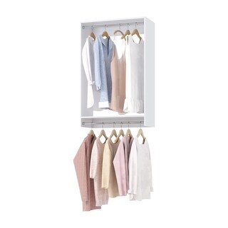 HOMLUX 30"W x 14"D x 46"H Double Hanging Unit in White - Bed Bath ...