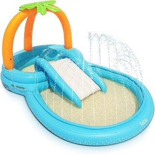 Sable Inflatable Play Center Wading Pool with Slide for Kids Children ...