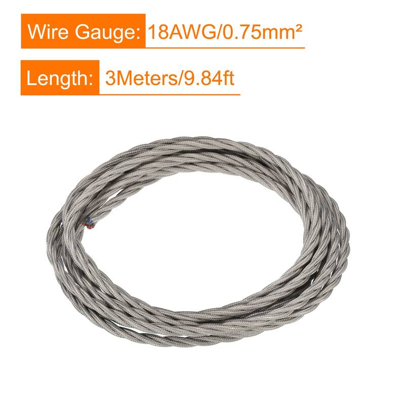 Twisted Cloth Covered Wire 3 Core 18AWG 3.0m/9.84ft,Electrical Cable ...