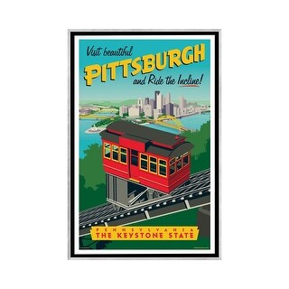 iCanvas "Pittsburgh Incline Travel Poster" by Jim Zahniser Framed - Bed ...