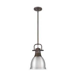 Duncan Small Pendant with Rod in Rubbed Bronze with Pewter - Bed Bath ...