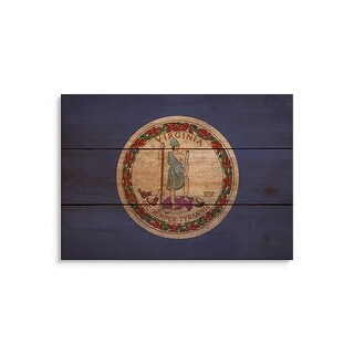 Virginia State Flag on Wood - Indoor and Outdoor Safe Wall Decor - Bed ...