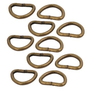 10mm Inner Width Iron Metal Non Welded Half Round D Ring Bronze Tone ...
