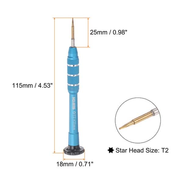 2x Precision Screwdriver T2 Torx Magnetic Head Swivel Lid Screw Driver ...