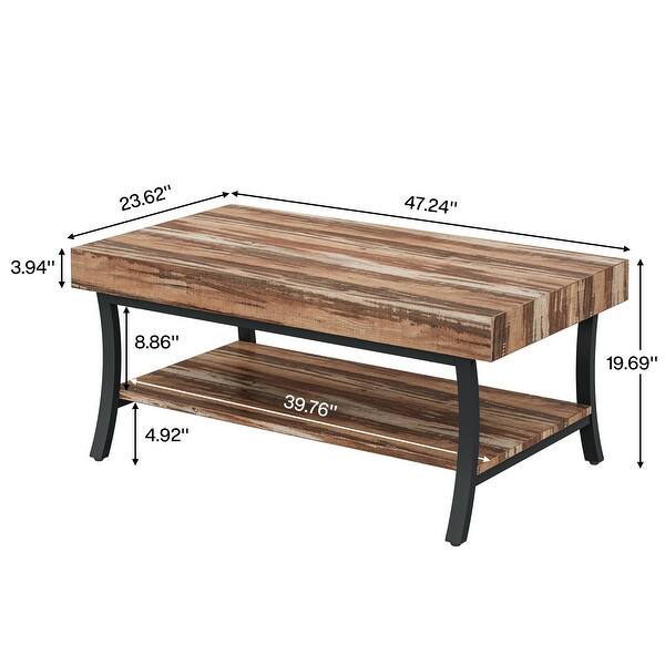2-tier Rectangular Coffee Table for Living Room - Bed Bath & Beyond - 40412013