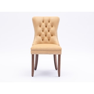 Velvet Upholstered Dining Chairs Set of 2 Button Tufted Back Side Chair ...