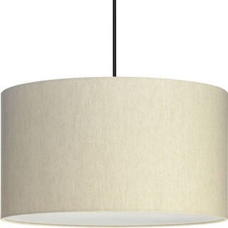 Markor Collection Three-Light Ecru Linen Shade Transitional Pendant ...
