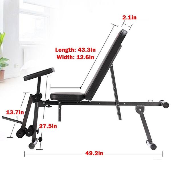 BOSCARE Folding Sit Up Dumbbell Bench Home Gym Adjustable Weight Bench ...