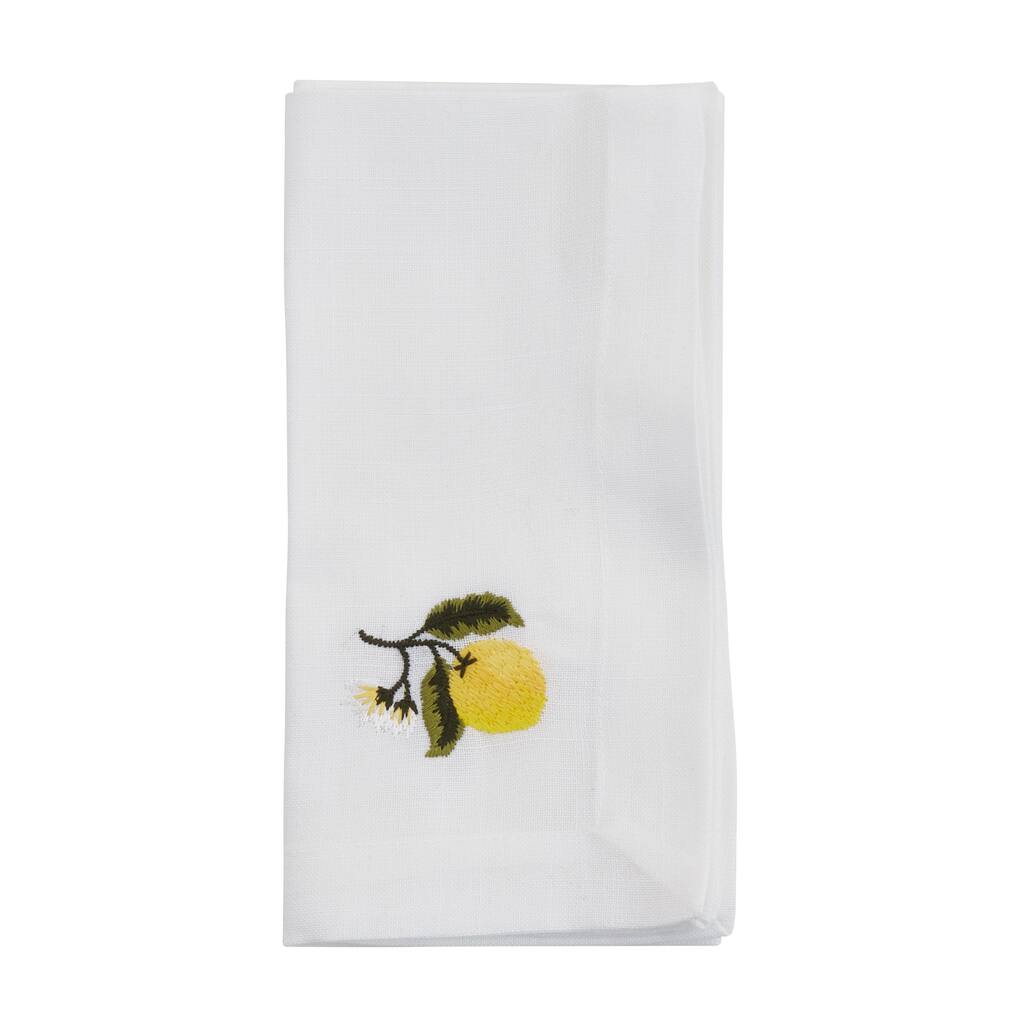 Embroidered Table Napkins With Vine Design (Set of 4) - 20" x 20 ...