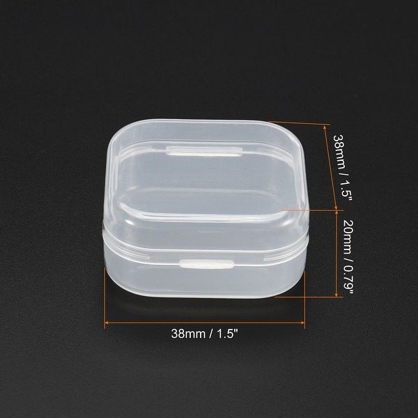 Storage Container with Hinged Lid Plastic Square Box for Art Crafts ...