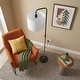 Rachel Modern Floor Lamp with Wooden Pole and White Drum Shade - Bed ...