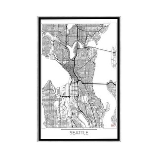 iCanvas "Seattle Minimal Urban Blueprint Map" by Hubert Roguski Framed ...