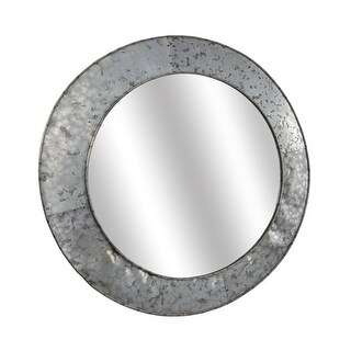 Galvanized Metal Framed Round Wall Accent Mirror - 22" x 22" - 22" x 22 ...