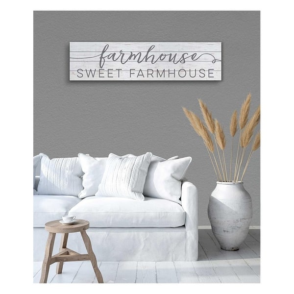 40" Black and White "Farmhouse Sweet Farmhouse" Slat Wall Sign - Bed ...