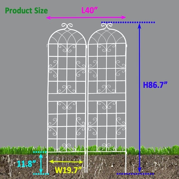 2 Pack Metal Garden Trellis H86.7 Rustproof Trellis for Climbing Plants ...