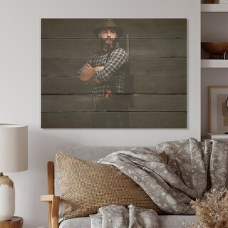 Designart "Portrait of hunter photography" Hunting & Fishing Wood Wall ...