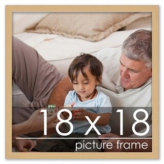 18x18 Traditional Natural Complete Wood Square Picture Frame with UV ...