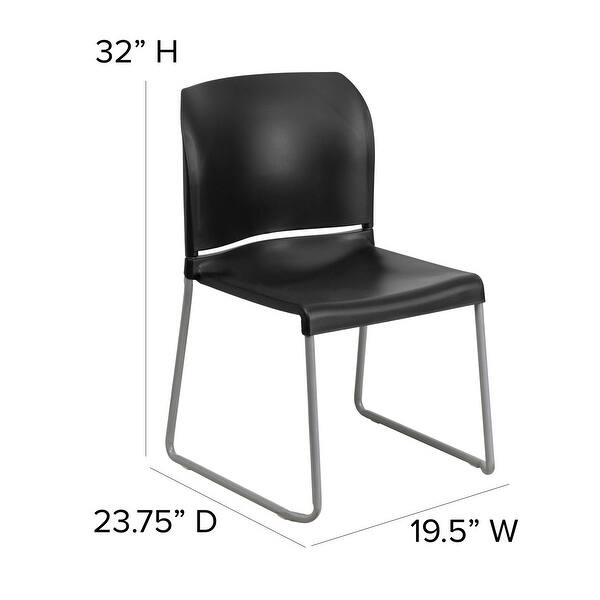 5 Pack 880 lb. Capacity Full Back Contoured Sled Base Stack Chair - On ...