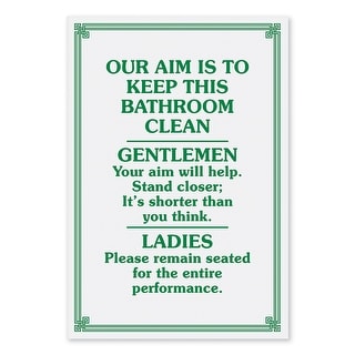 Keep This Bathroom Clean Novelty Tin Sign - 11.81 x 16.88 x 0.02 - Bed ...