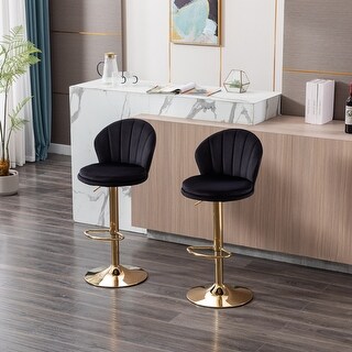 Velvet Bar Stools, Swivel Lift Bar Chair Dining Chair, 2-Piece Set ...