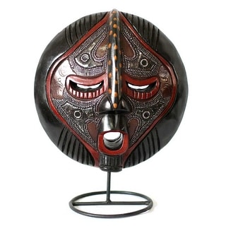 Handmade A Maidens Purity Ghanaian Wood Mask (Ghana) - 9.75" H x 9.75 ...