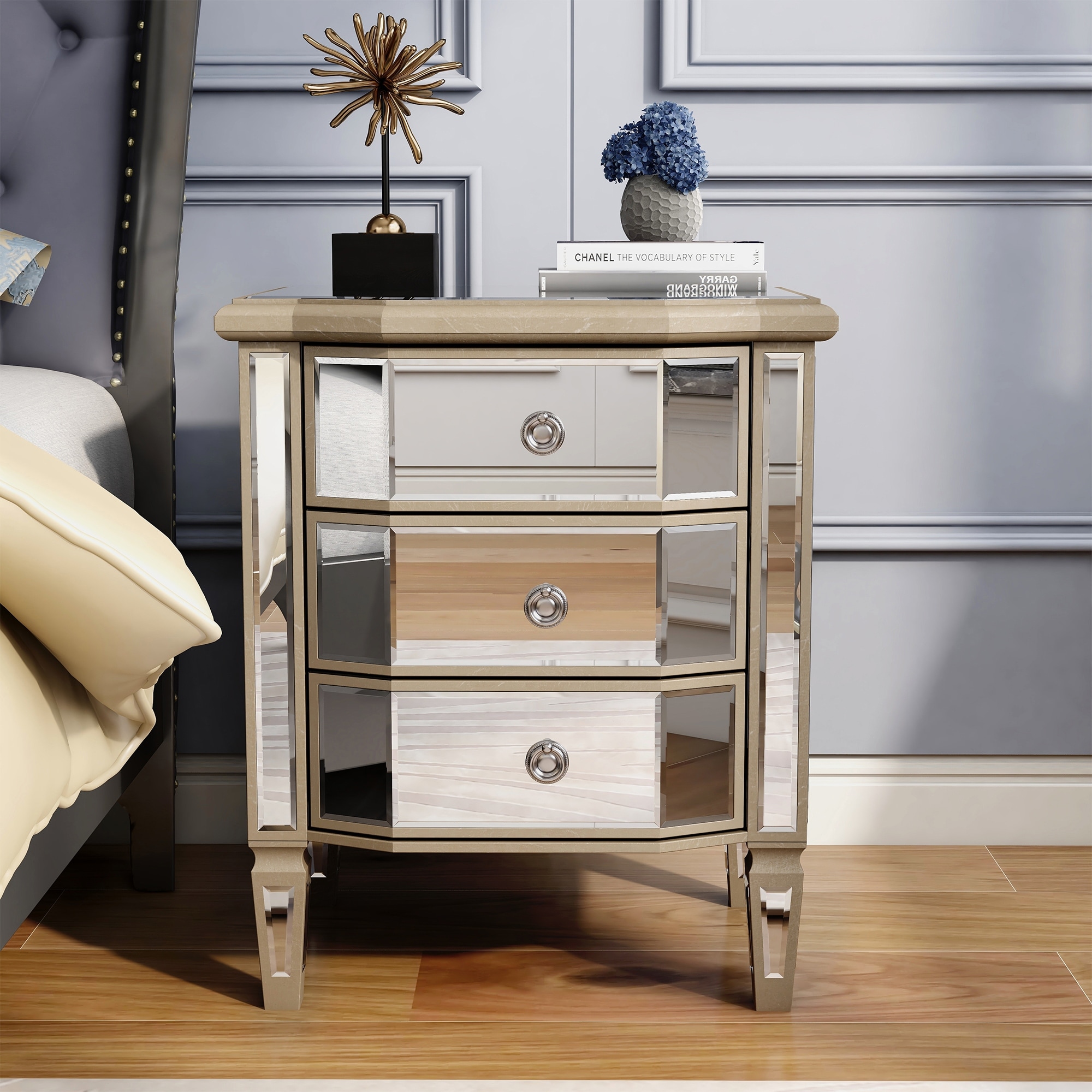 Glass nightstand table store
