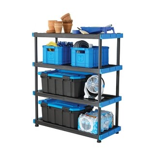 4-Tier 20"x48" Interlocking Plastic Shelf Unit: 800 lbs. Capacity ...