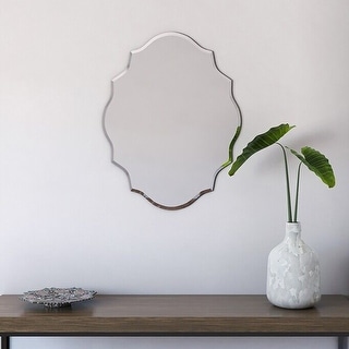 Frameless Ornate Shaped Glass Beveled Mirror Clear - 22"x28" - Bed Bath ...